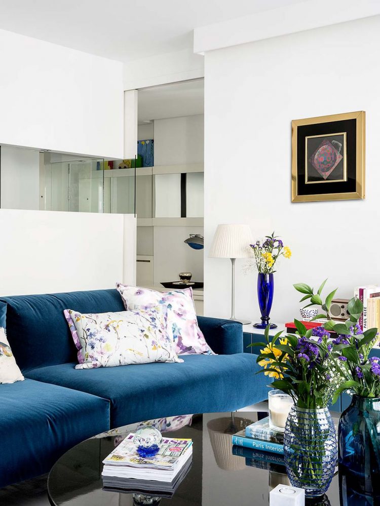 L'appartement bleu d'une designer d'intérieur