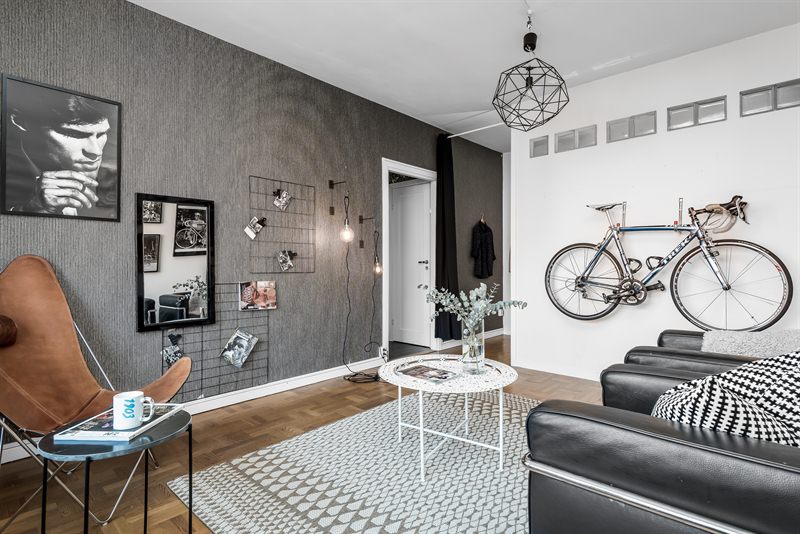 Un grand studio design, gris et graphique