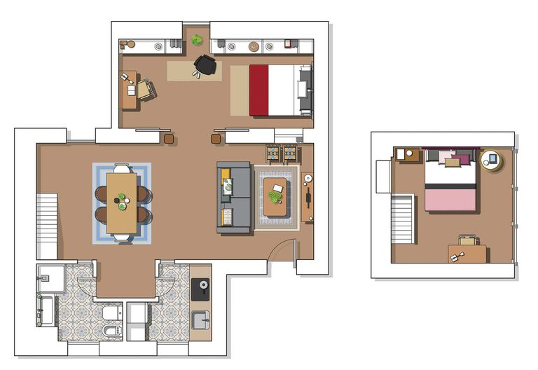 Un petit duplex design avec terrasse à Madrid