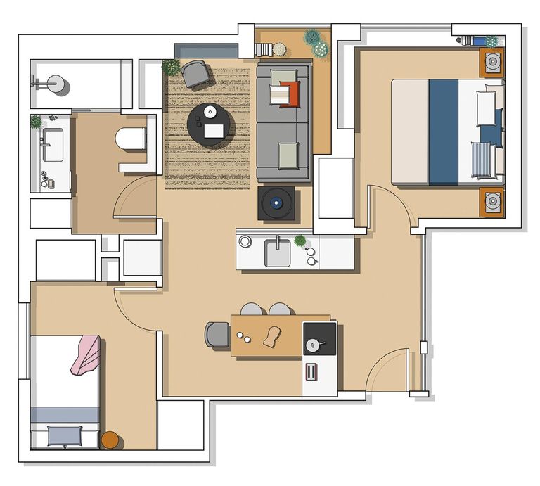 Cet appartement design de 50m2 totalement rénové est celui d'un jeune ...