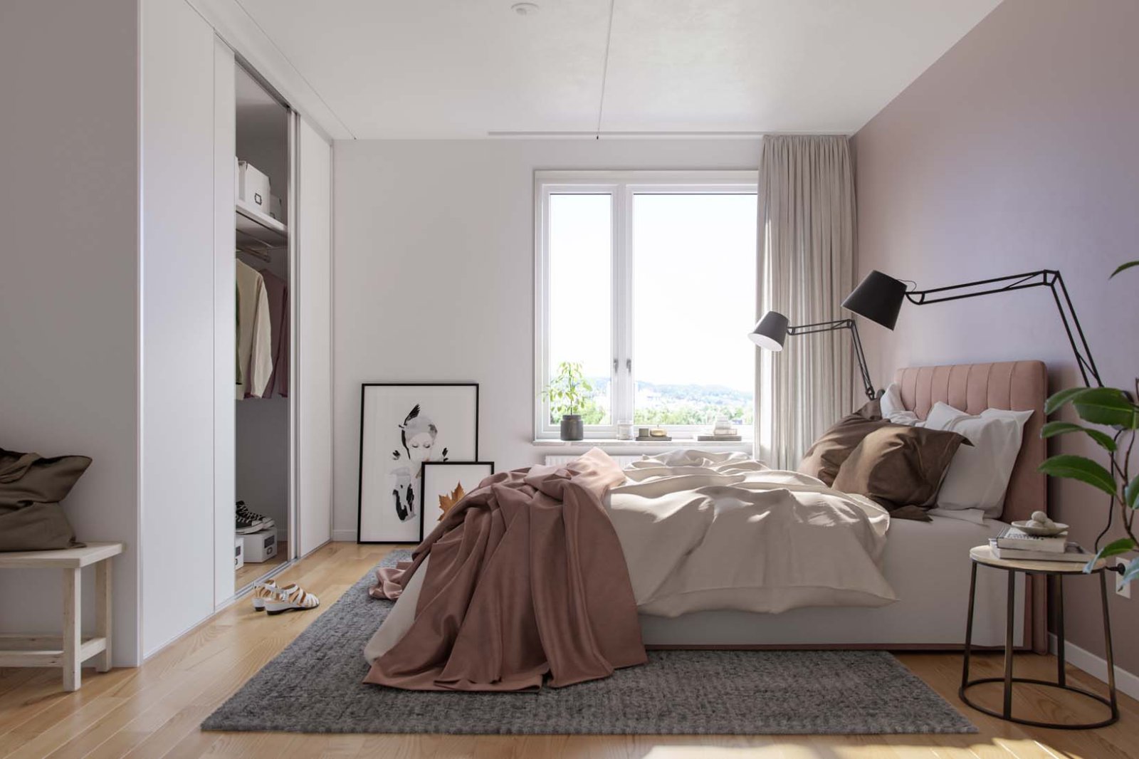 Oser un design rose dans un appartement familial