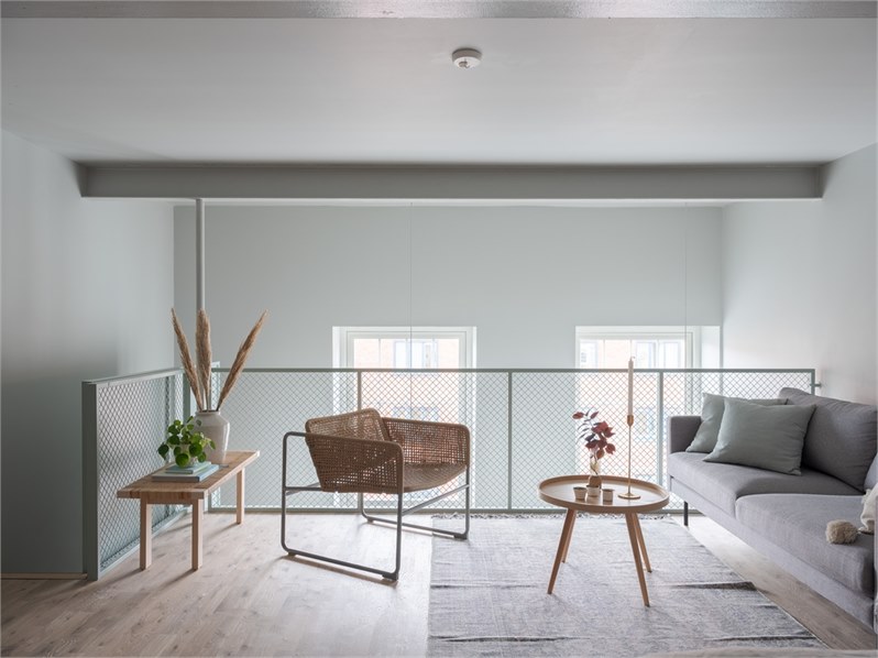 La cuisine est au coeur de cet appartement en duplex de 49m2