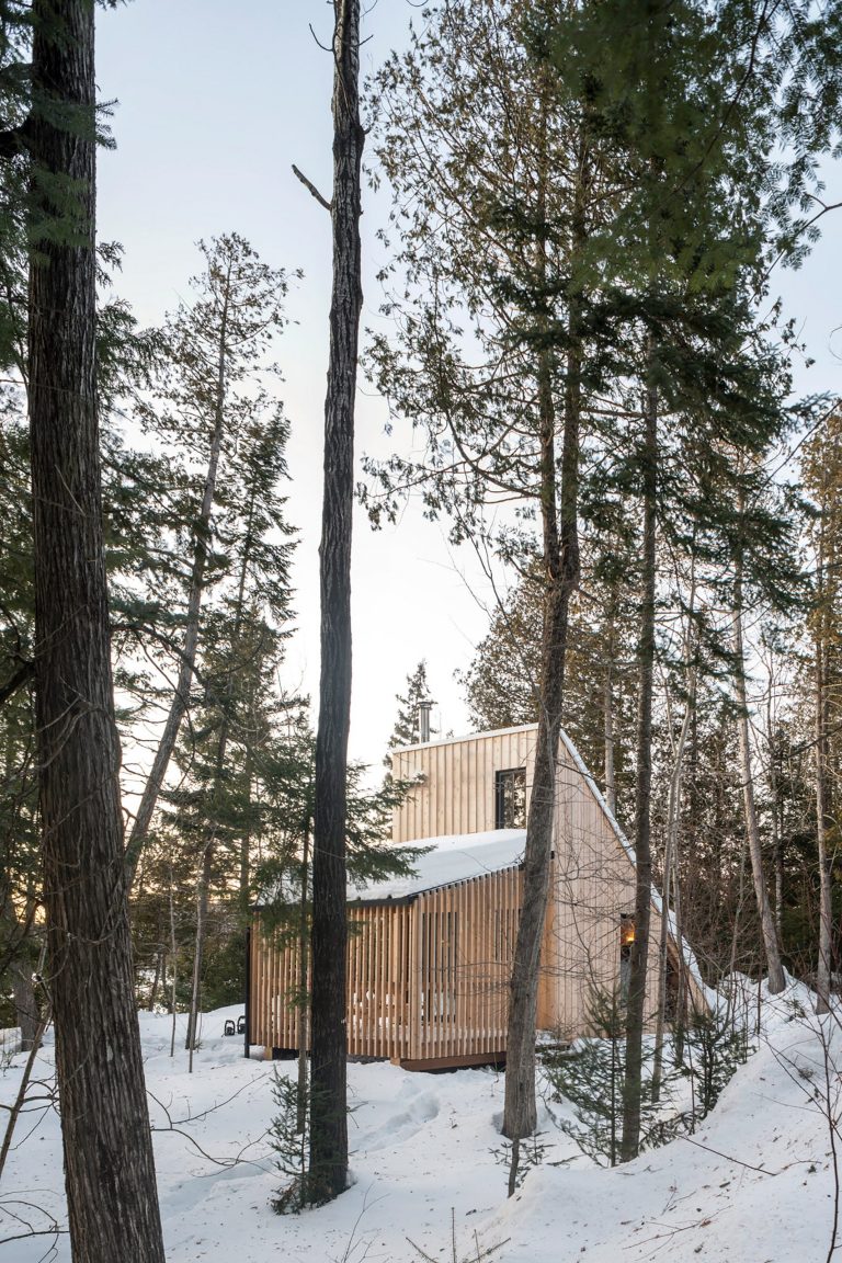 Cette mini cabane design de 13m2 est inspirée par les maisons A Frame