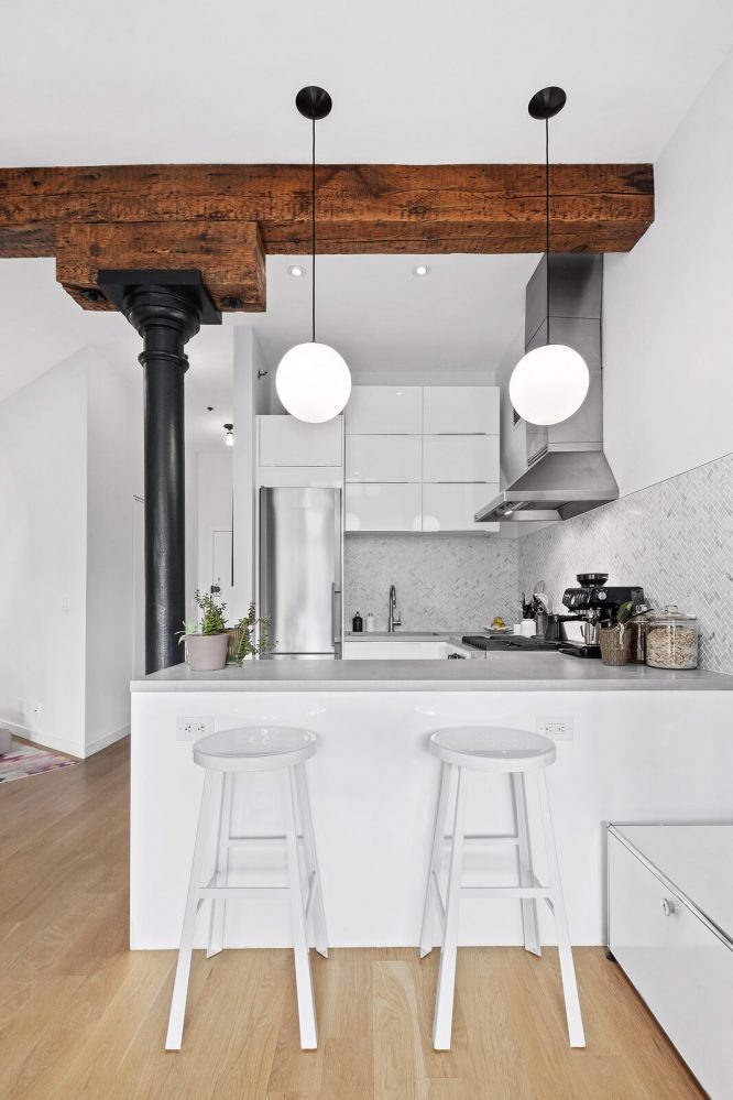 Un mini loft de 60m2 à la décoration blanche à New-York