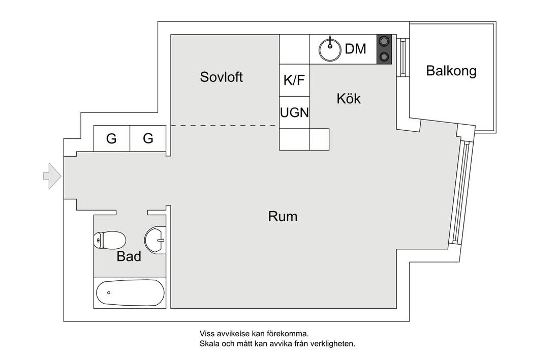 Un studio design de 24m2 bien organisé en Suède