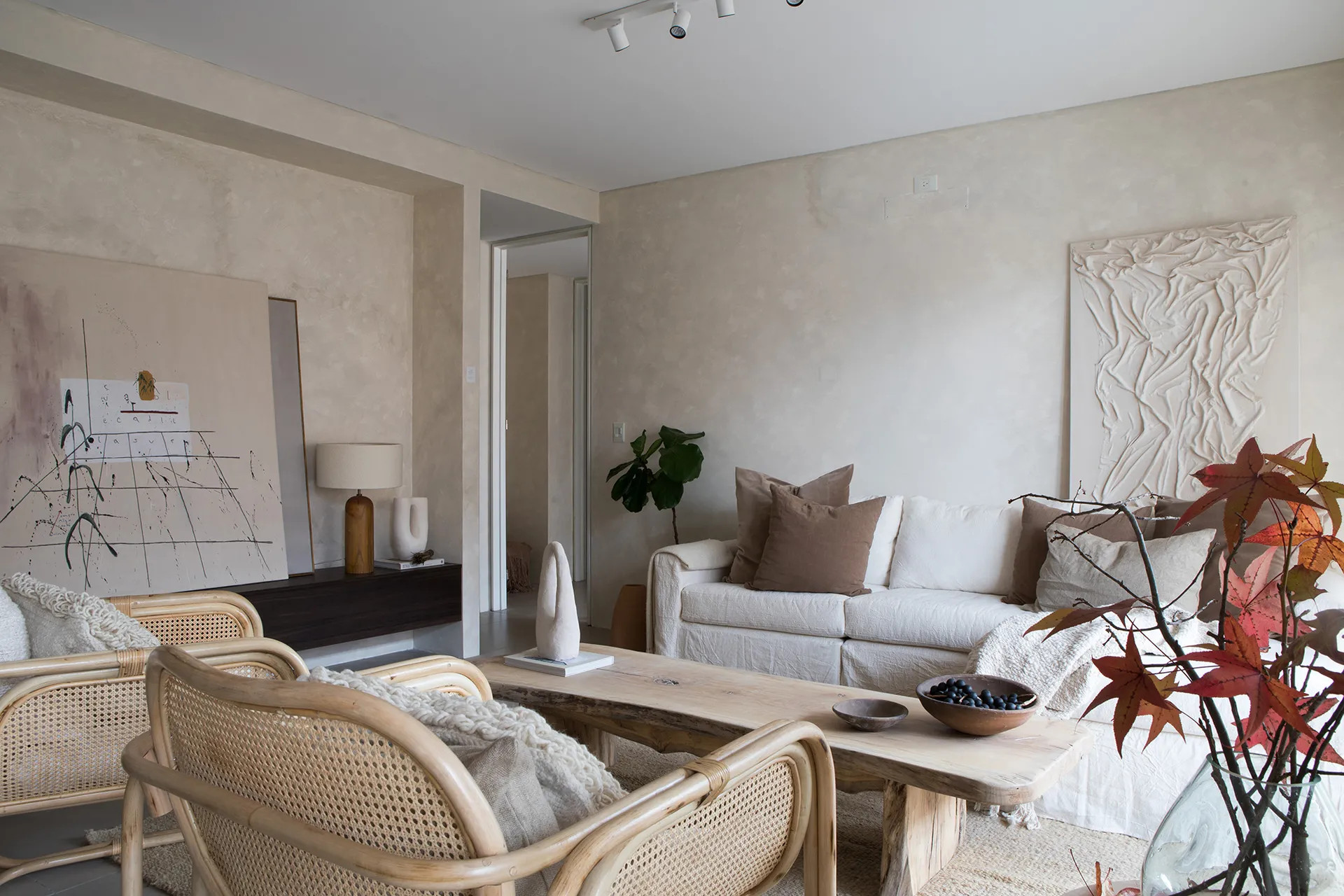 Grand salon pour recevoir dans un appartement de 69m2