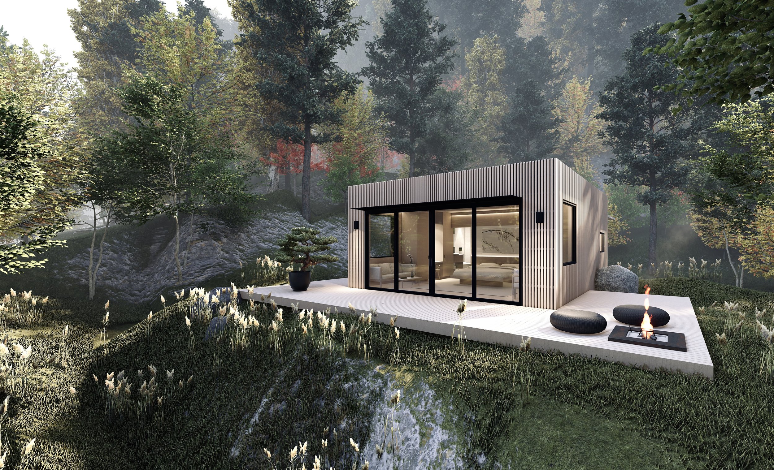 Une mini maison préfabriquée de 45m2 modulaire par TOMU (avec plan)