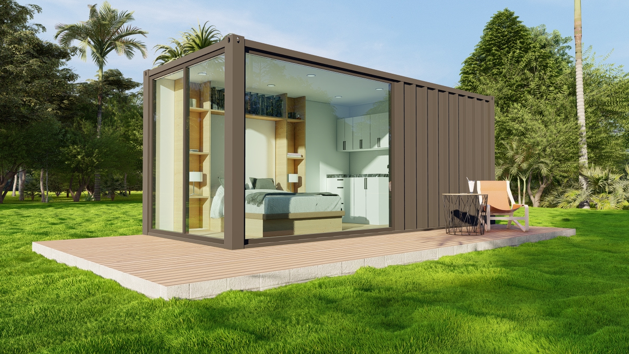 Une mini maison container de 15m2 toute équipée (avec plan)