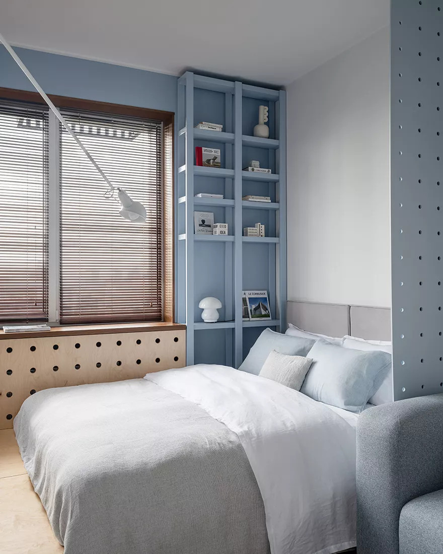 Un appartement de 29m2 sous le signe du design et du bleu