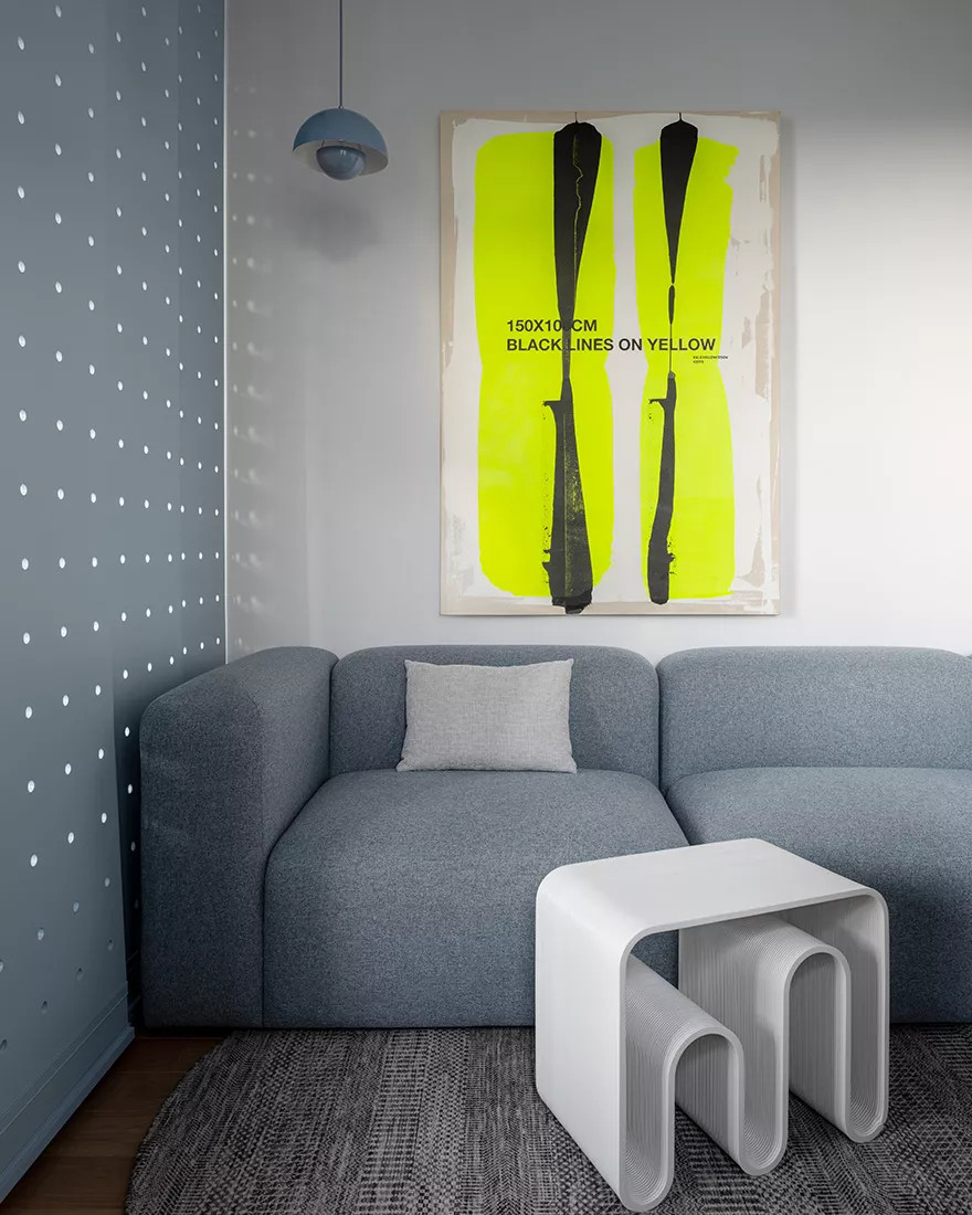 Un appartement de 29m2 sous le signe du design et du bleu