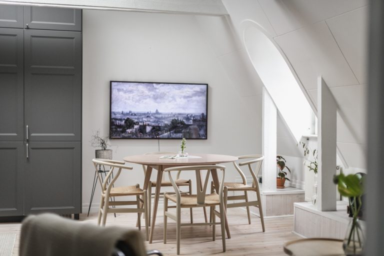 Un deux-pièces de 40m2 rénové sous les toits en style design
